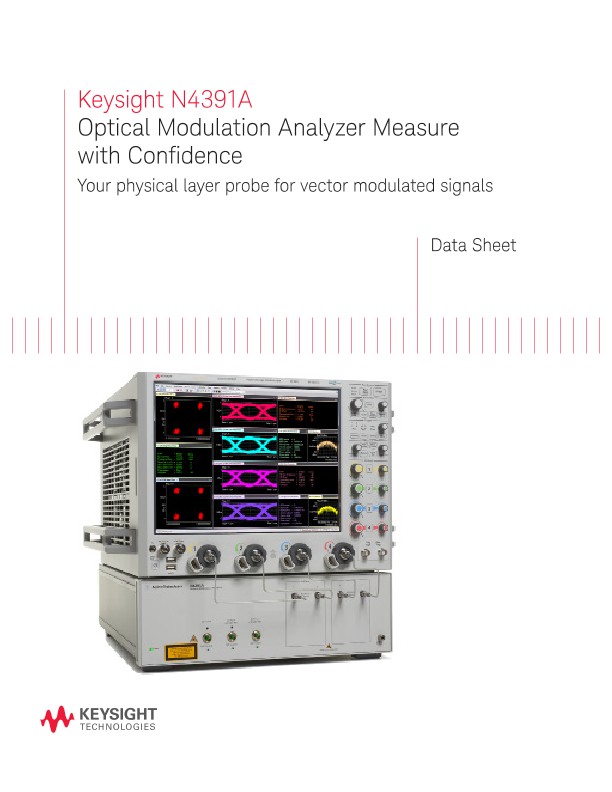 N4391A Optical Modulation Analyzer Measure with Confidence PDF Asset Page | Keysight